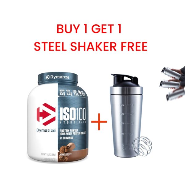 Dymatize Iso 100 5lbs Cocoa Pubbles Get Shaker Free worth Rs.299 ...