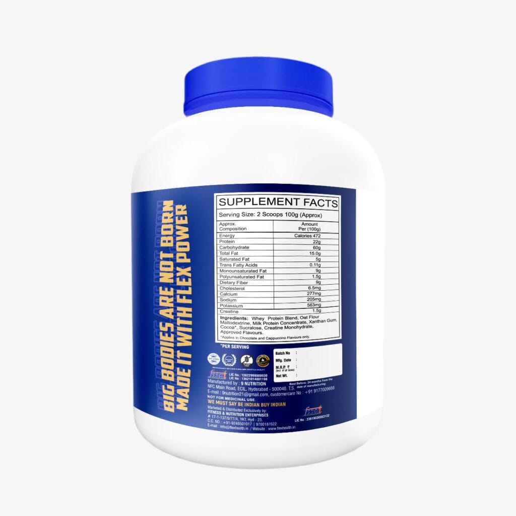 Super Mass Gainer 3kg Vanilla – Flex Health